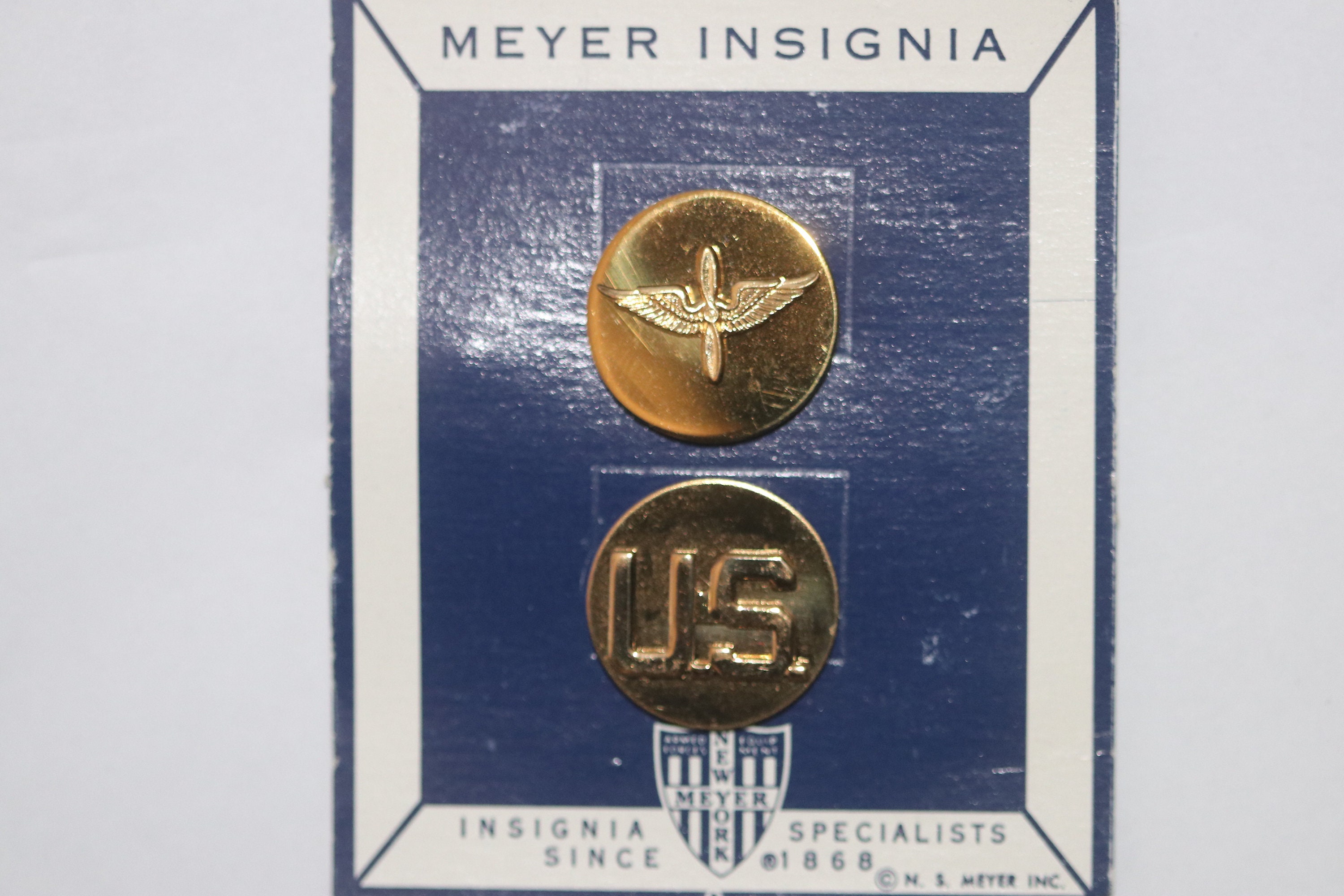 Current / Ww2 US Army Aviation Enlisted Or's Collar Badges Metal Pair ...