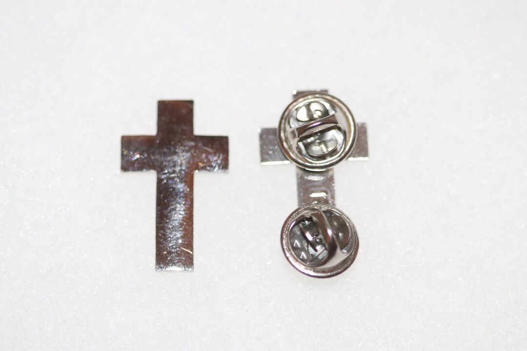 US British Canadian Army Chaplain Collar Badges Chromed Metal Pair ...