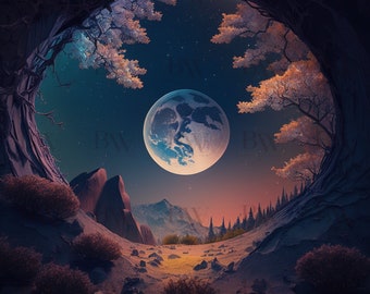 Landscape From Another World PNG Instant Download - Etsy