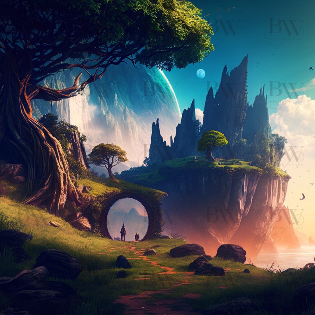 Landscape From Another World PNG Instant Download - Etsy
