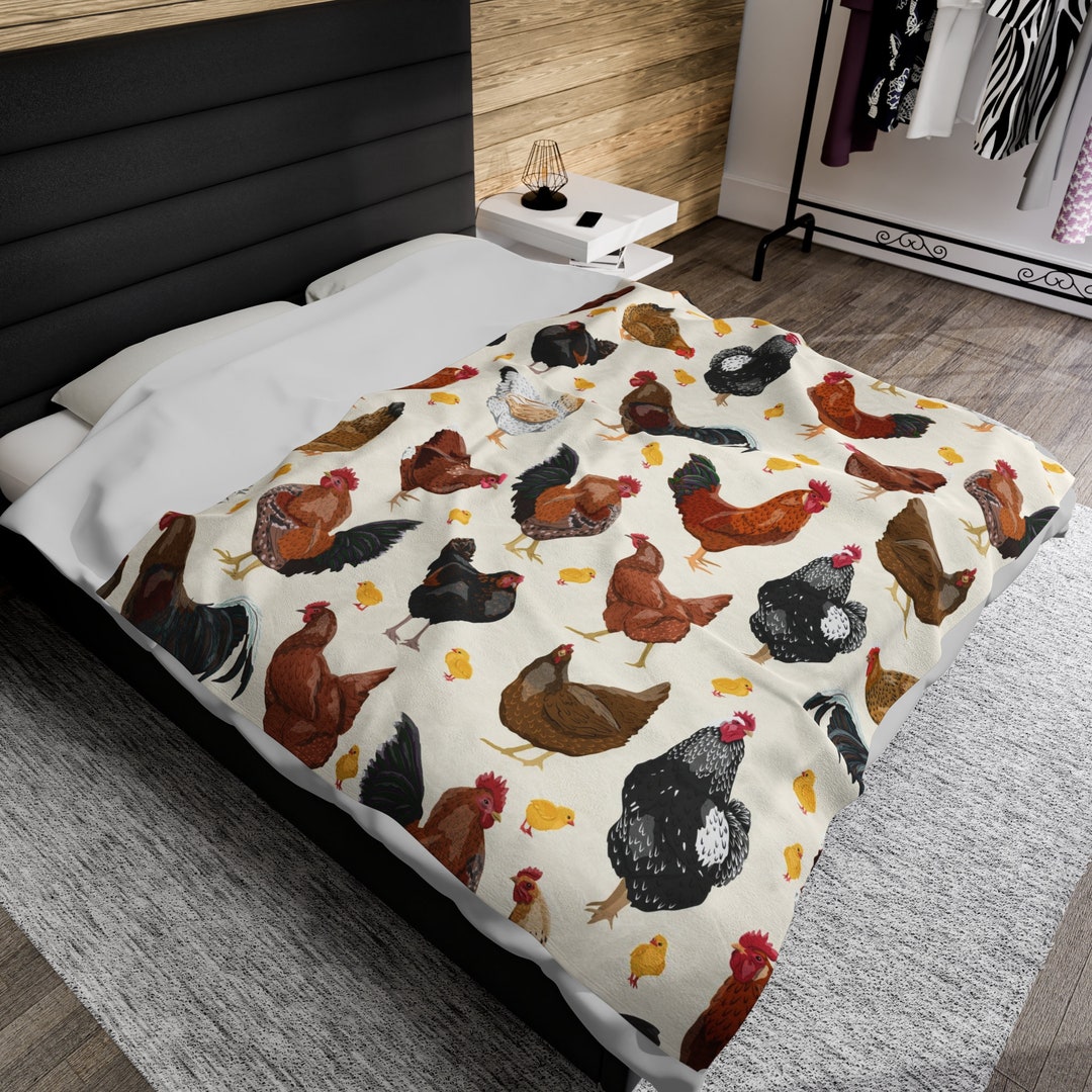 Chicken Throw Blanket, Chicken Lover Blanket, Farmhouse Blanket, Farm ...