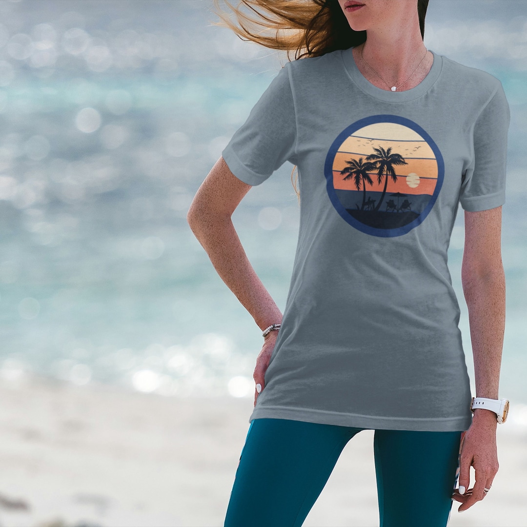 Retro Tropical Sunset Summer Unisex Jersey Short Sleeve Tee, Tropical ...