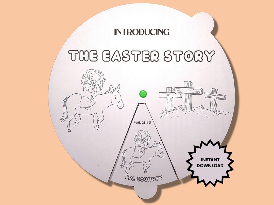 The Easter Story Coloring Spinner Wheel, Easter Activities for Kids ...