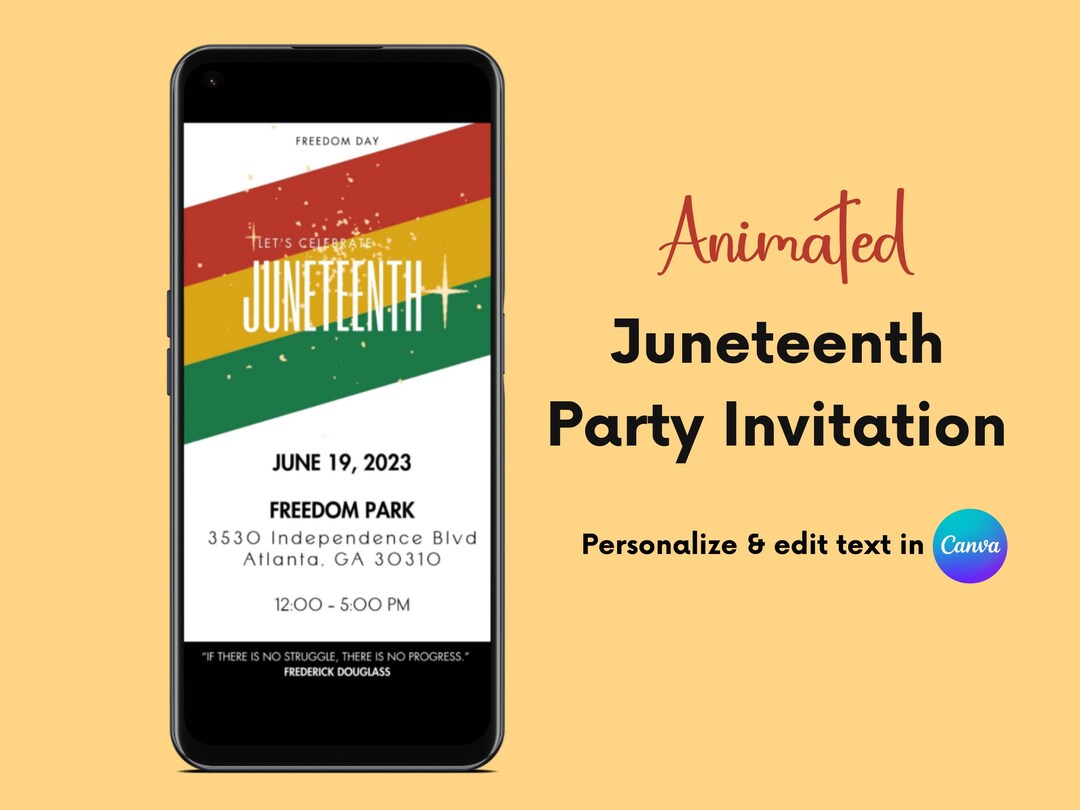 Juneteenth Party Digital Invitation, Customize in Canva - Etsy