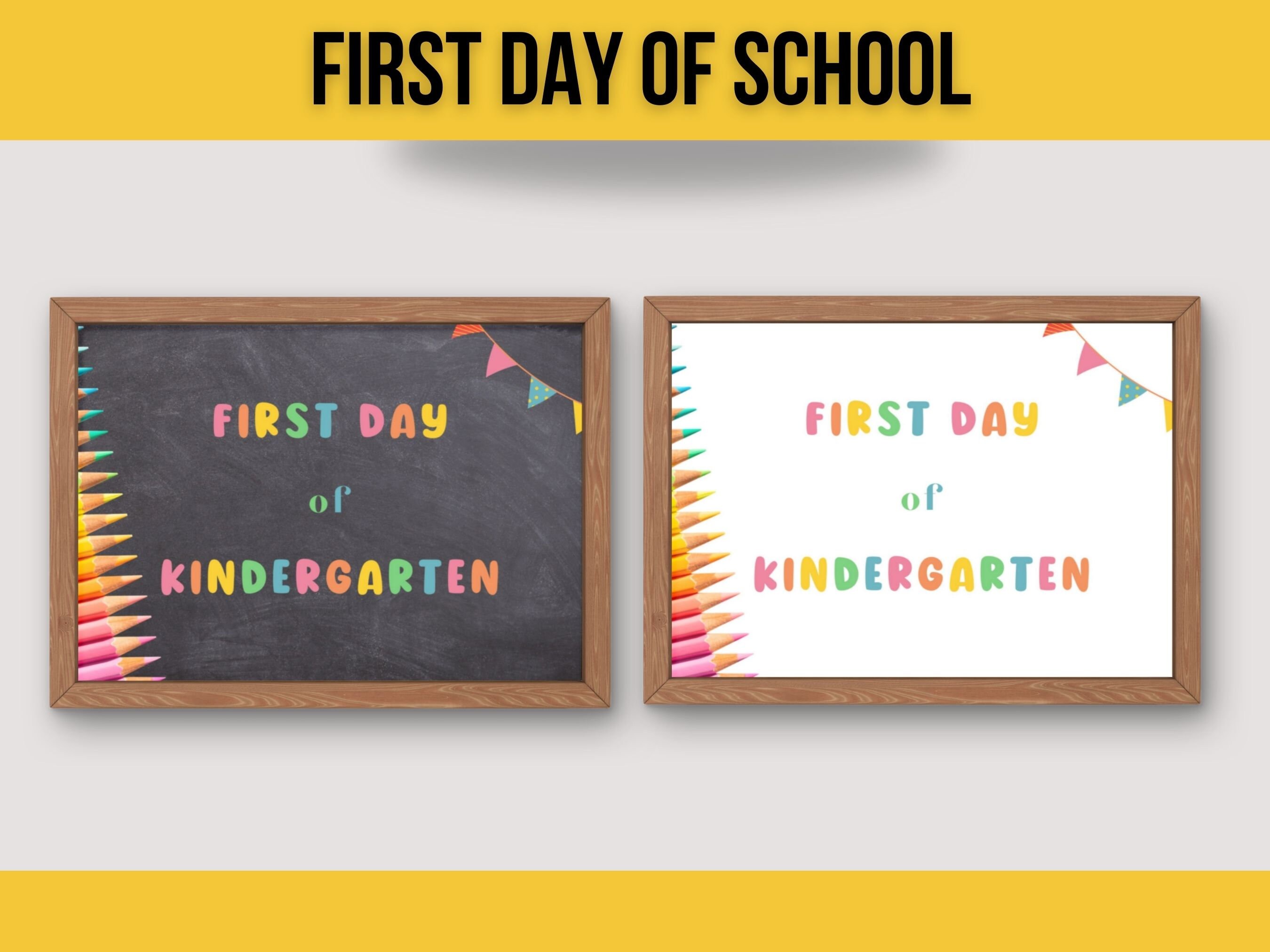 First Day of Kindergarten School Sign Printable, Back to School Sign ...