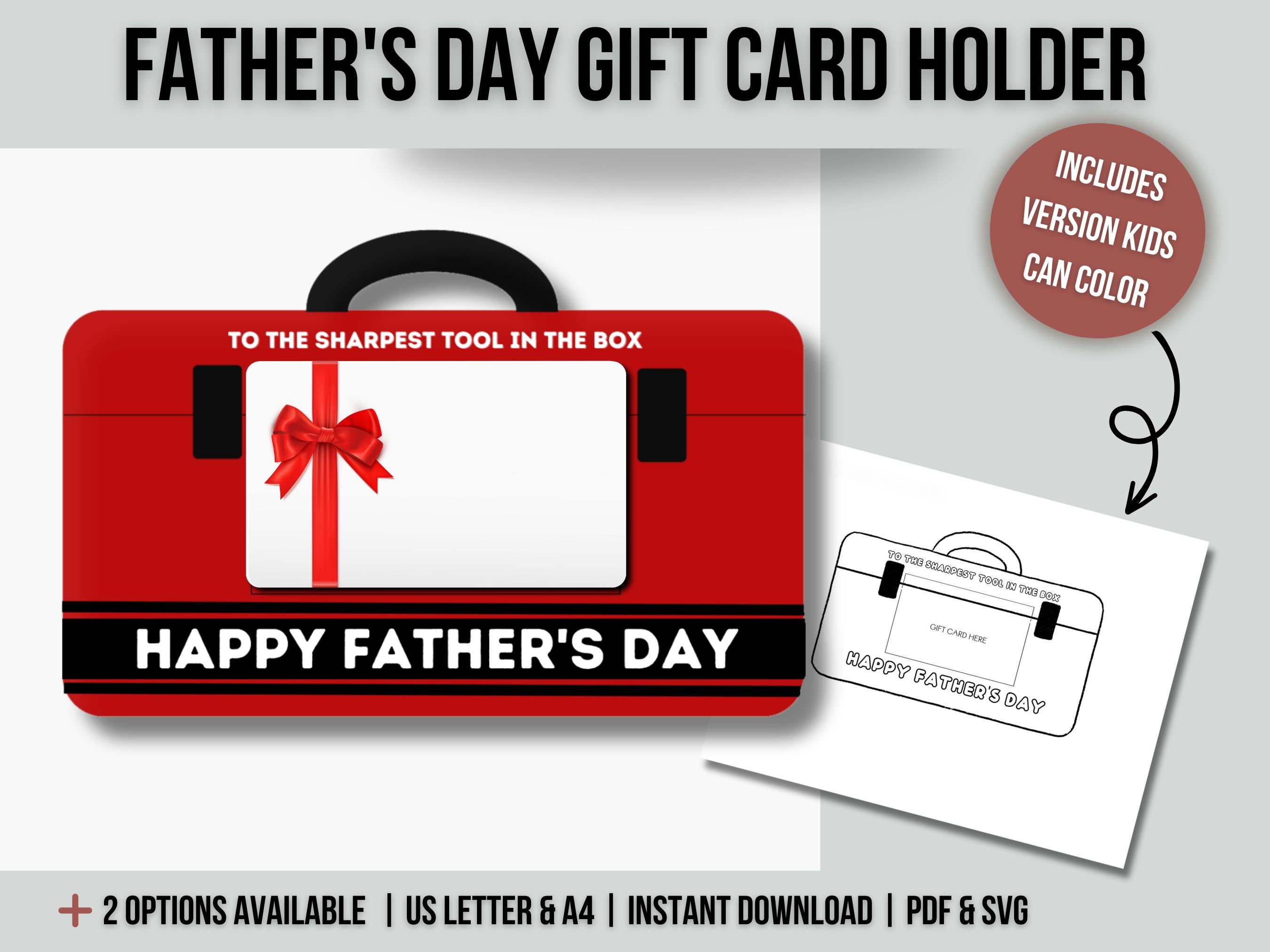 Fathers Day Gift Card Holder Svg, Fathers Day Printable Craft, Diy Gift ...
