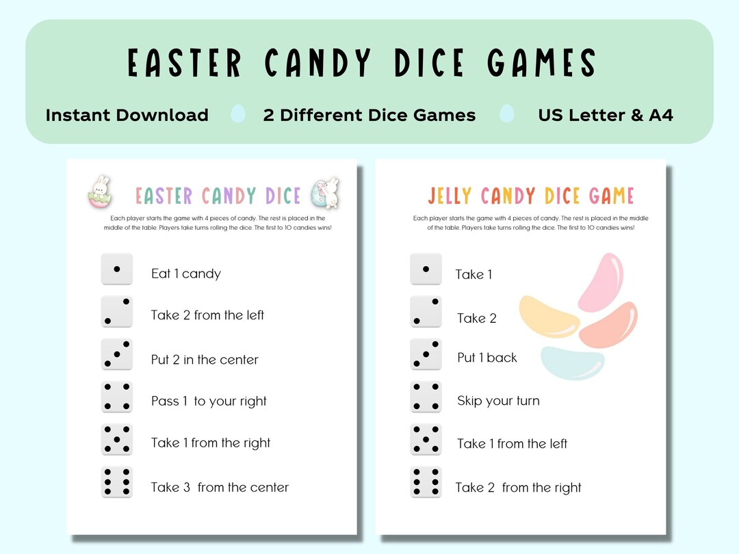 Easter Candy Dice Game, Easter Game for Kids and Teens, Easter Party - Etsy