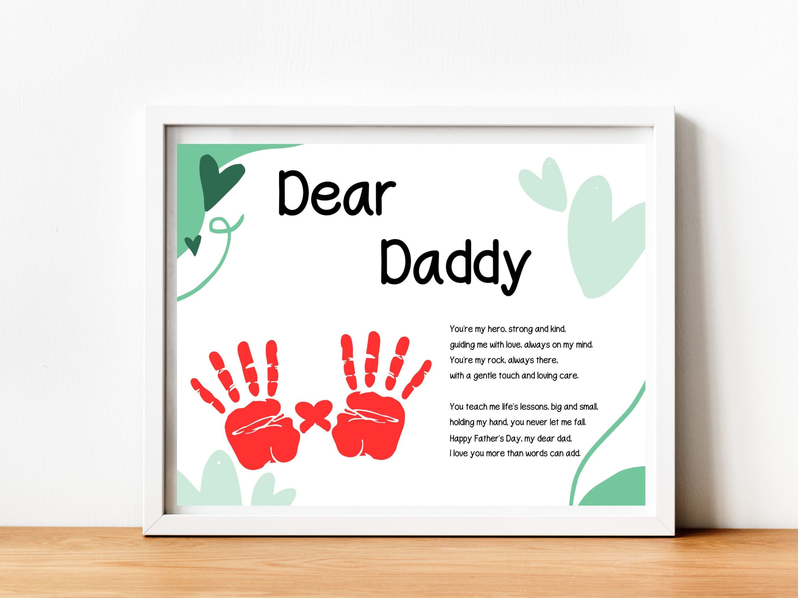 Fathers Day Handprint Keepsake, Handprint Art, DIY Gift for Dad ...