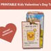 Printable Classroom Valentine Card, School Valentine Favor Tags, Juice ...