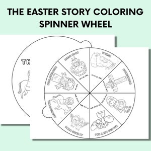 The Easter Story Coloring Spinner Wheel, Easter Activities for Kids ...