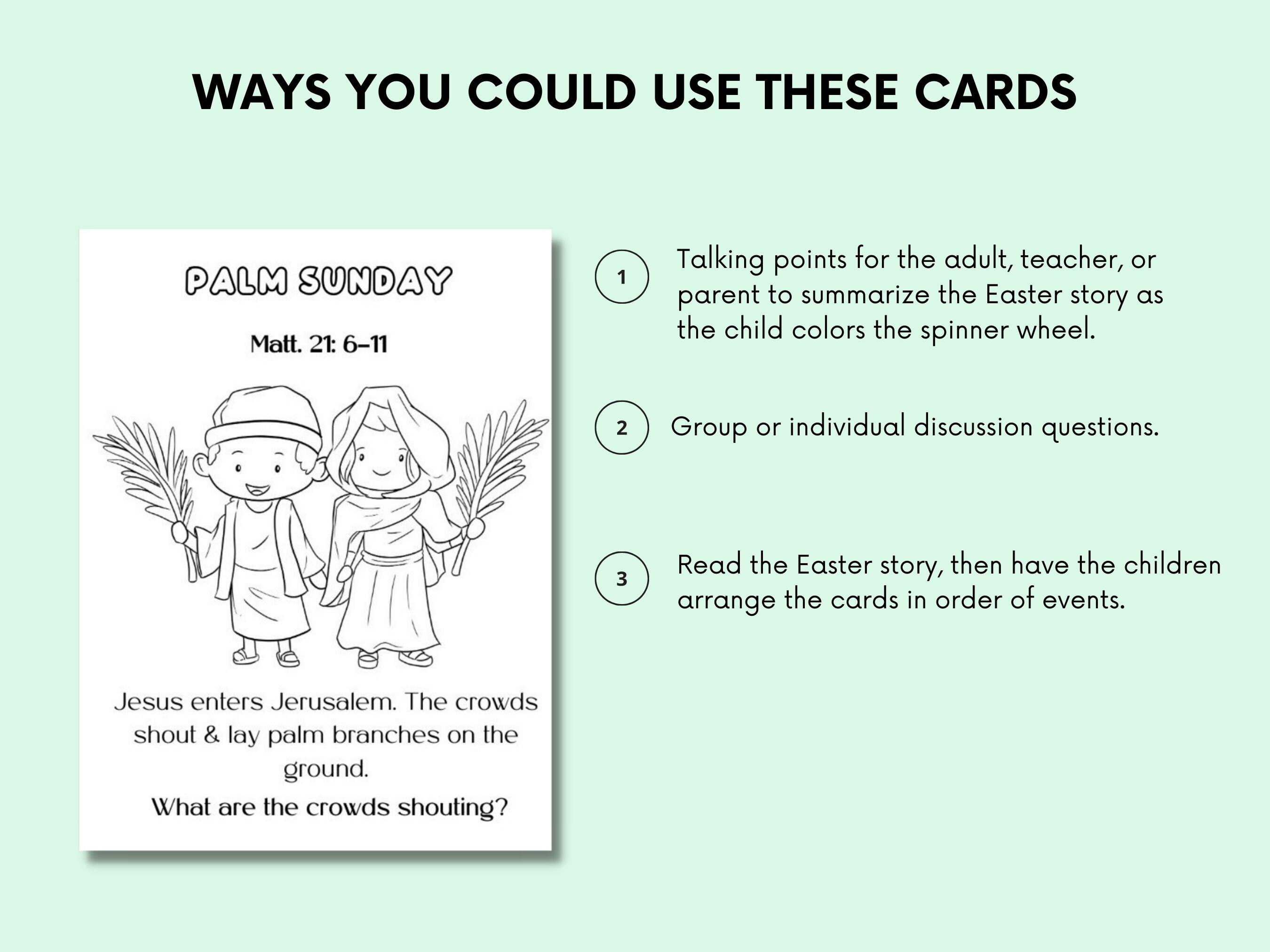 The Easter Story Coloring Spinner Wheel, Easter Activities for Kids ...