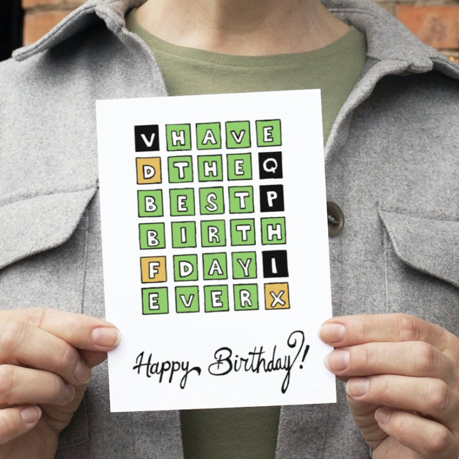 WORDLE Happy Birthday Card | Happy Birthday Game Card | Funny Card ...