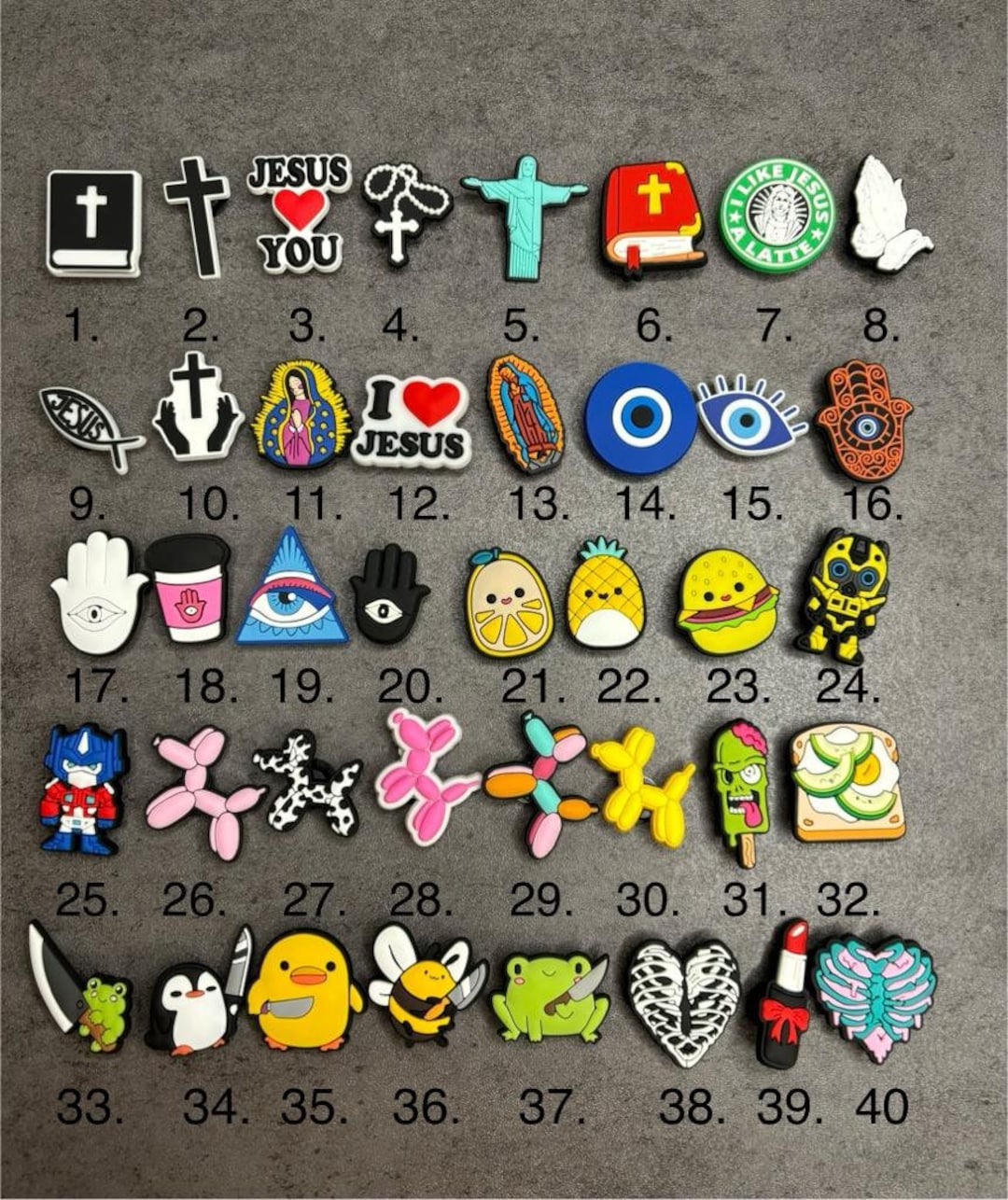 Croc Shoe Charms: Butterfly, Eye, Jesus, Namaste - Etsy UK