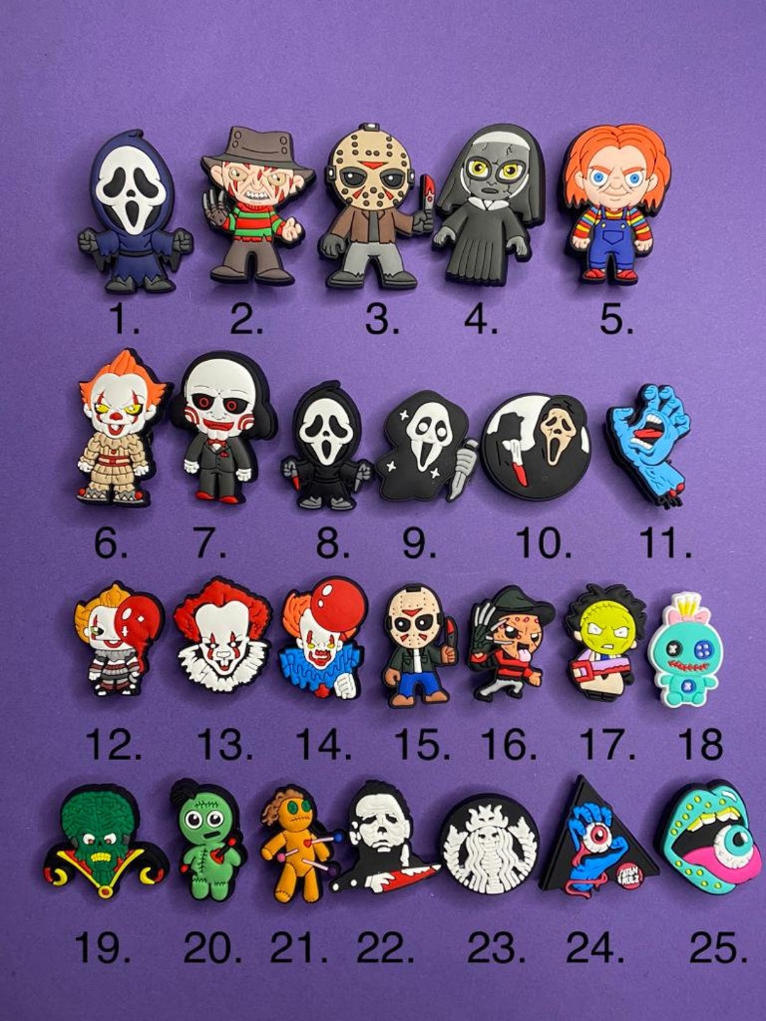 Croc Shoe Charms Movie Killers Horror Story, Ghostface, Jason ...
