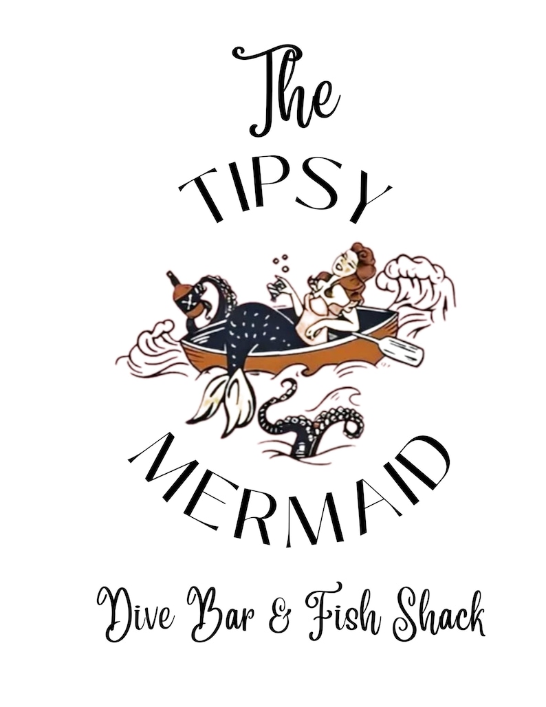 Funny Tipsy Mermaid Bar Sign: Nautical Clipart ( PNG, PDF) - Etsy