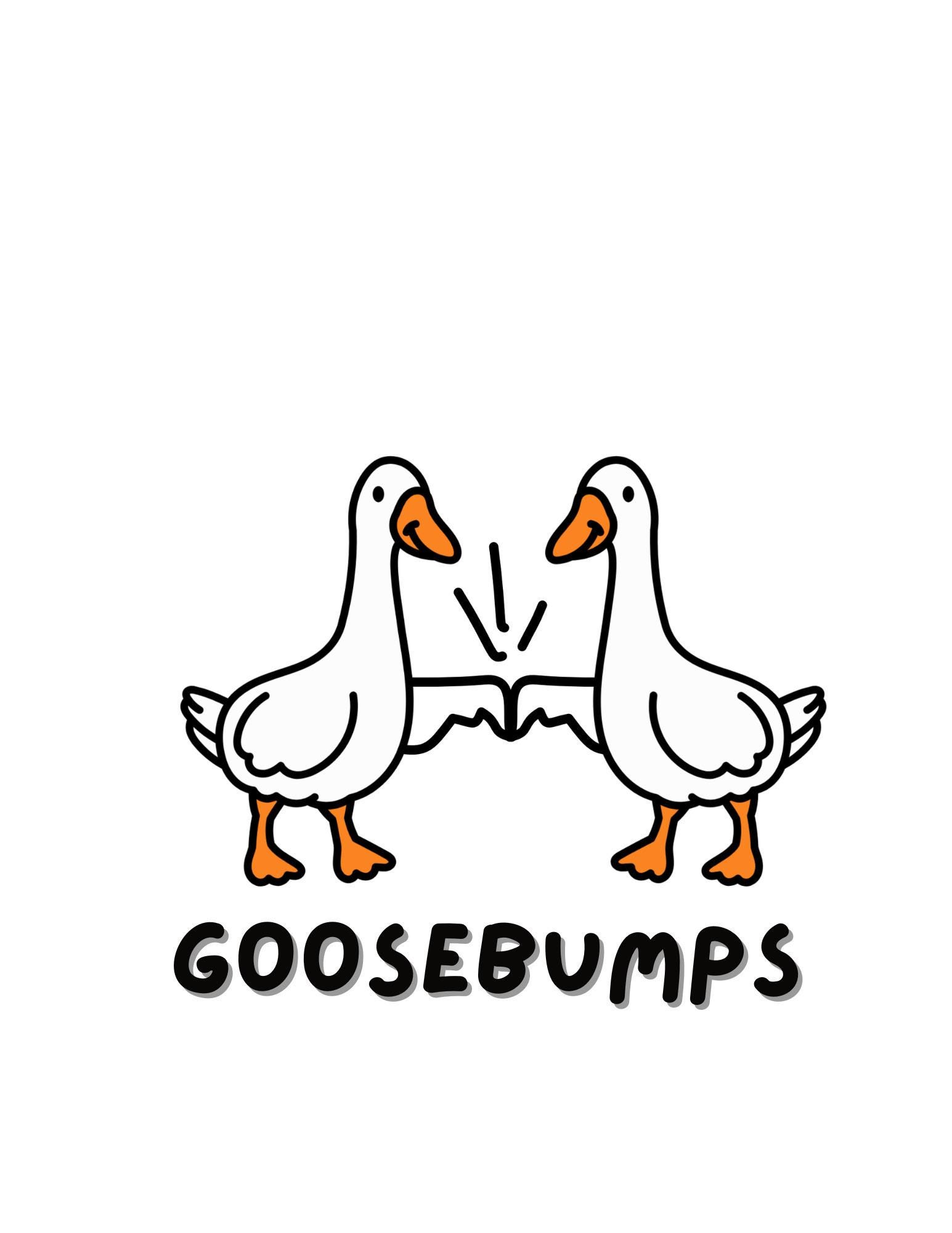 Goose Fist Bump SVG: Cartoon Geese, Funny Goosebumps Design (digital ...