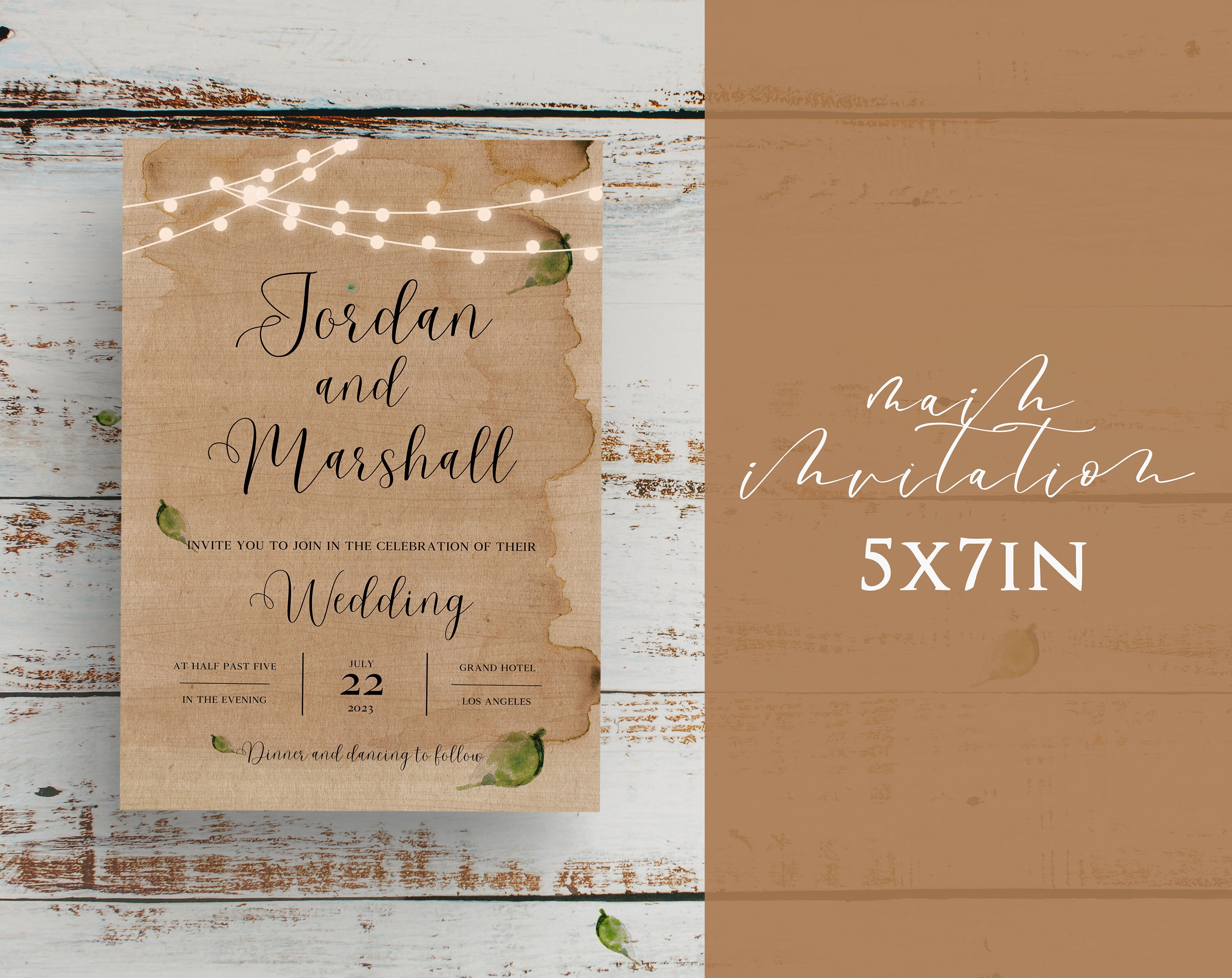 Rustic Wedding Invitation Set Rustic Theme Wedding Invitation - Etsy