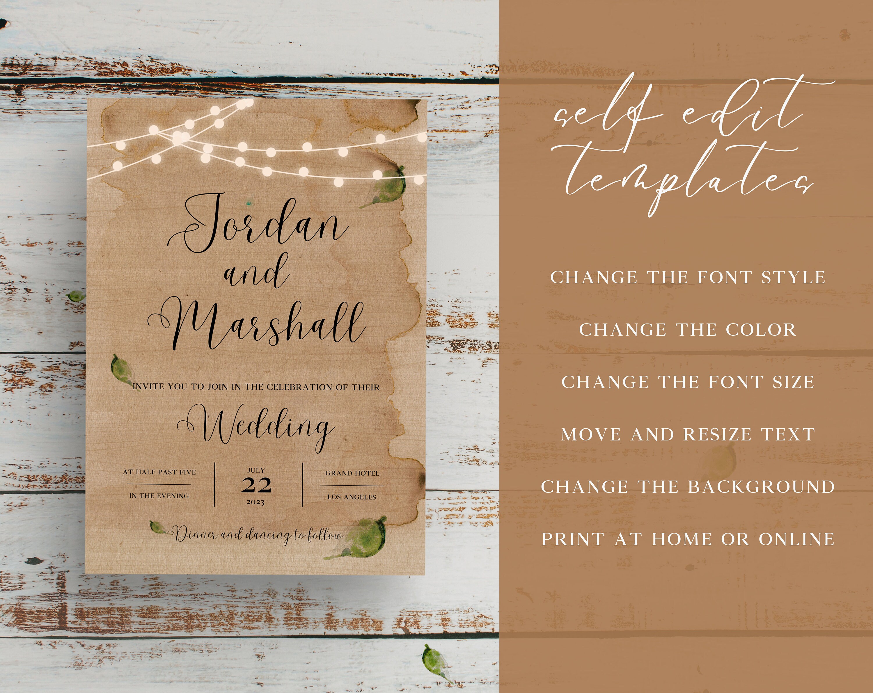 Rustic Wedding Invitation Set Rustic Theme Wedding Invitation - Etsy