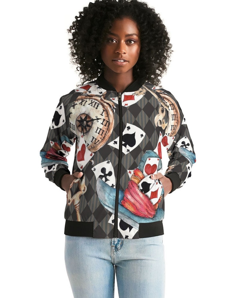 Alice in Wonderland Jacket for Women in Black Check Pattern, Steampunk ...