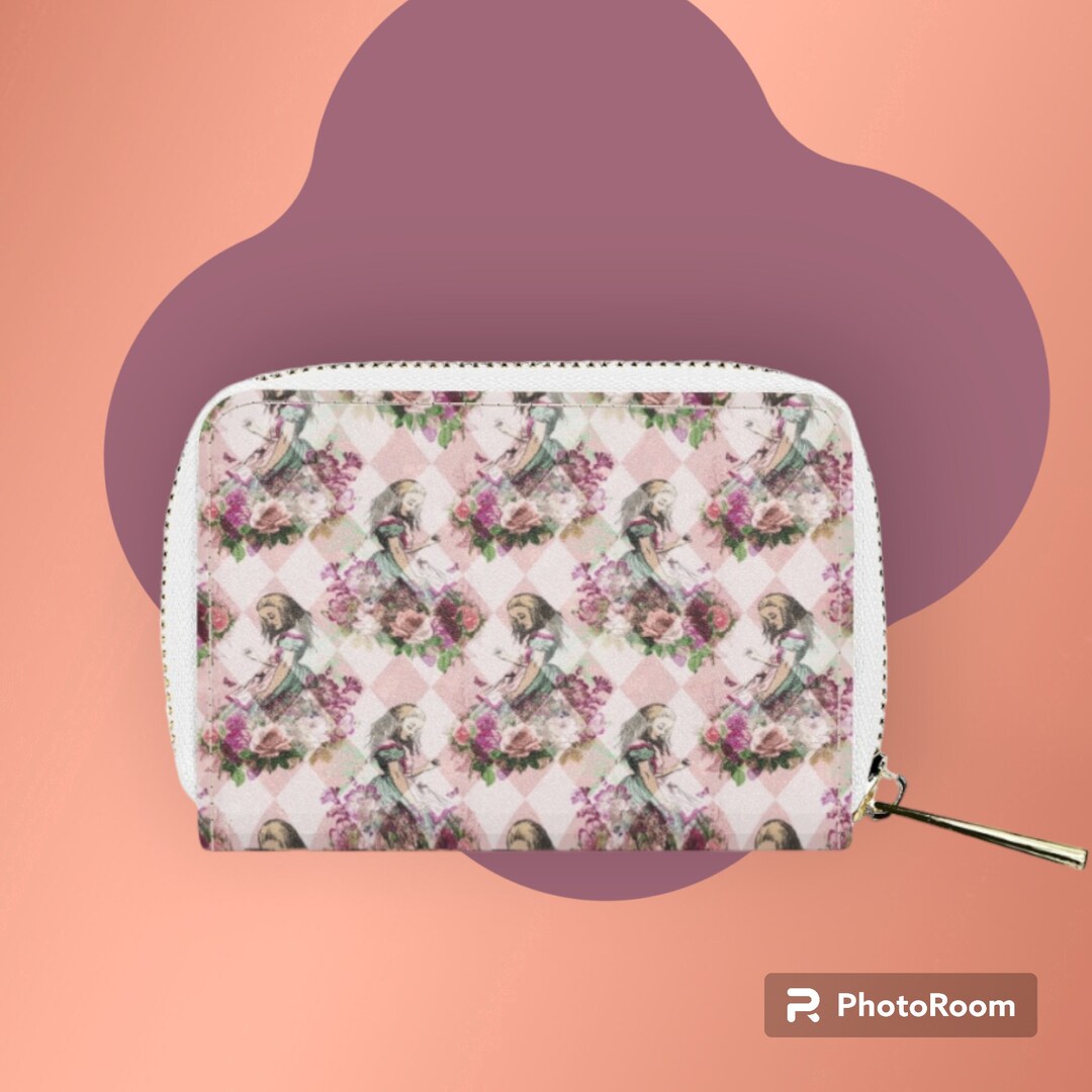 Alice in Wonderland Wallet, Alice in Wonderland Purse, Pink and White ...