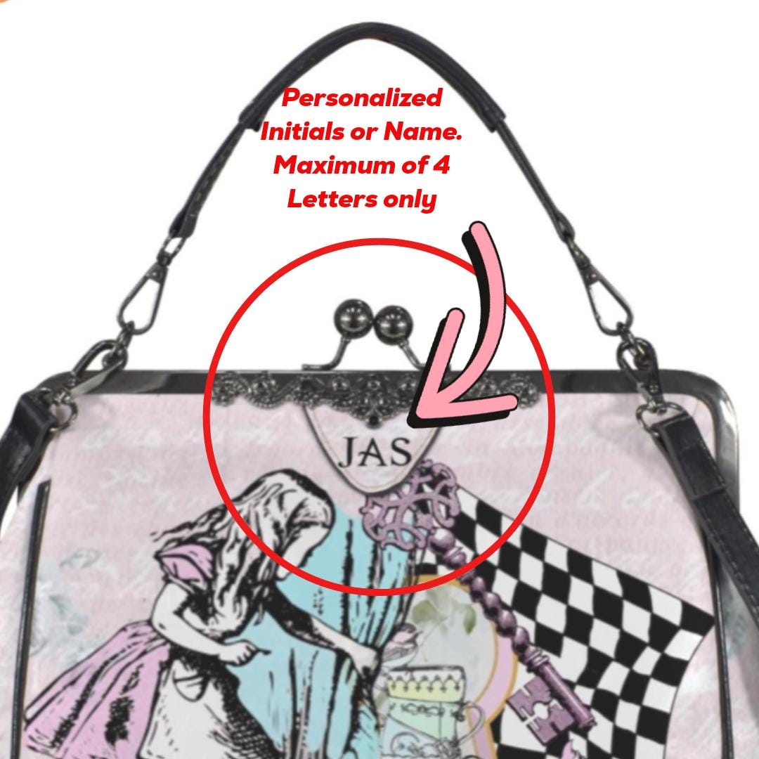 Personalized Alice in Wonderland Kiss Lock Bag – Monogram Custom ...