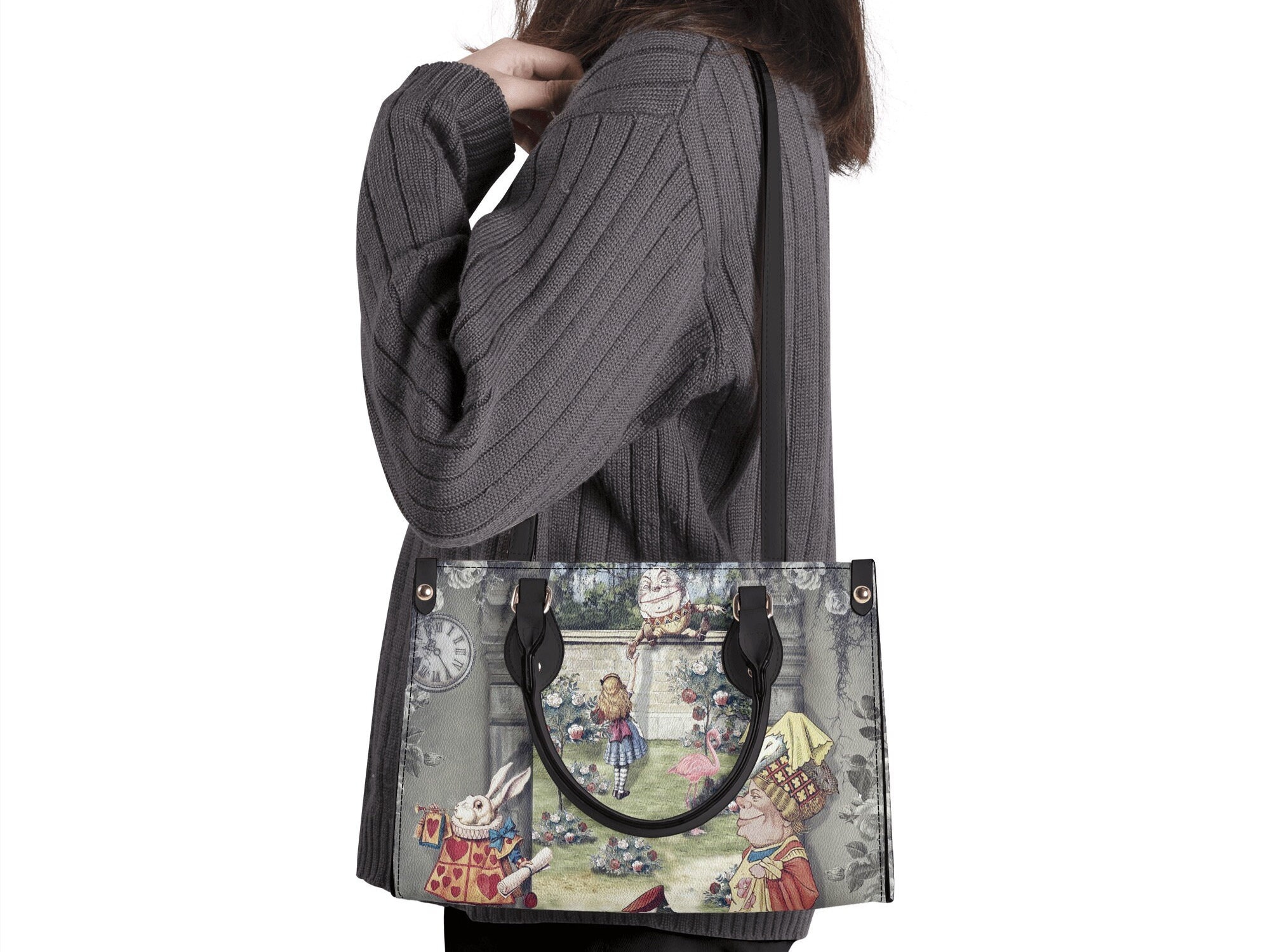 Alice in Wonderland Bag, Classic Alice Leather Tote Bag - Through the ...
