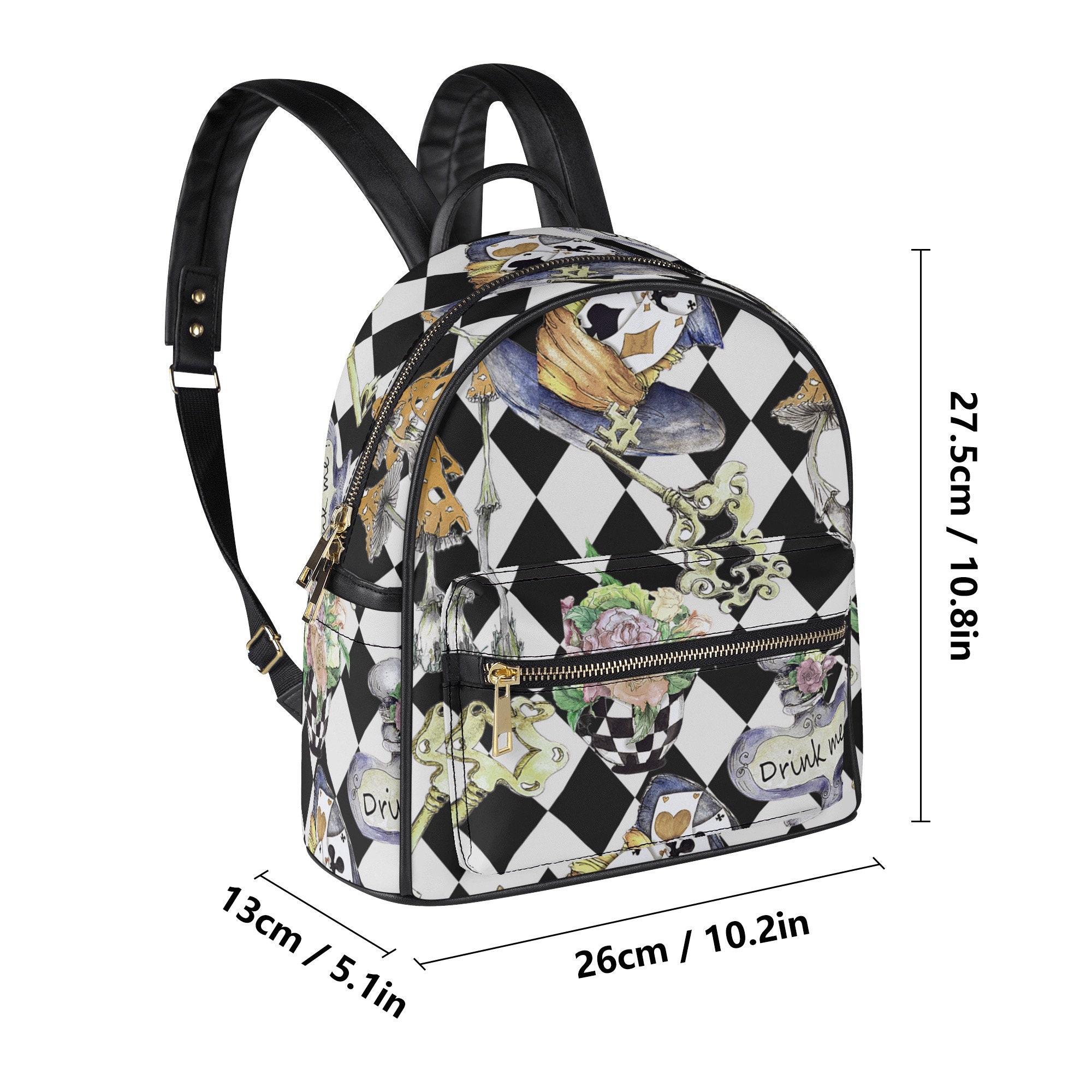 Alice in Wonderland Backpack, School or Mini Travel Bag for Book Lovers ...