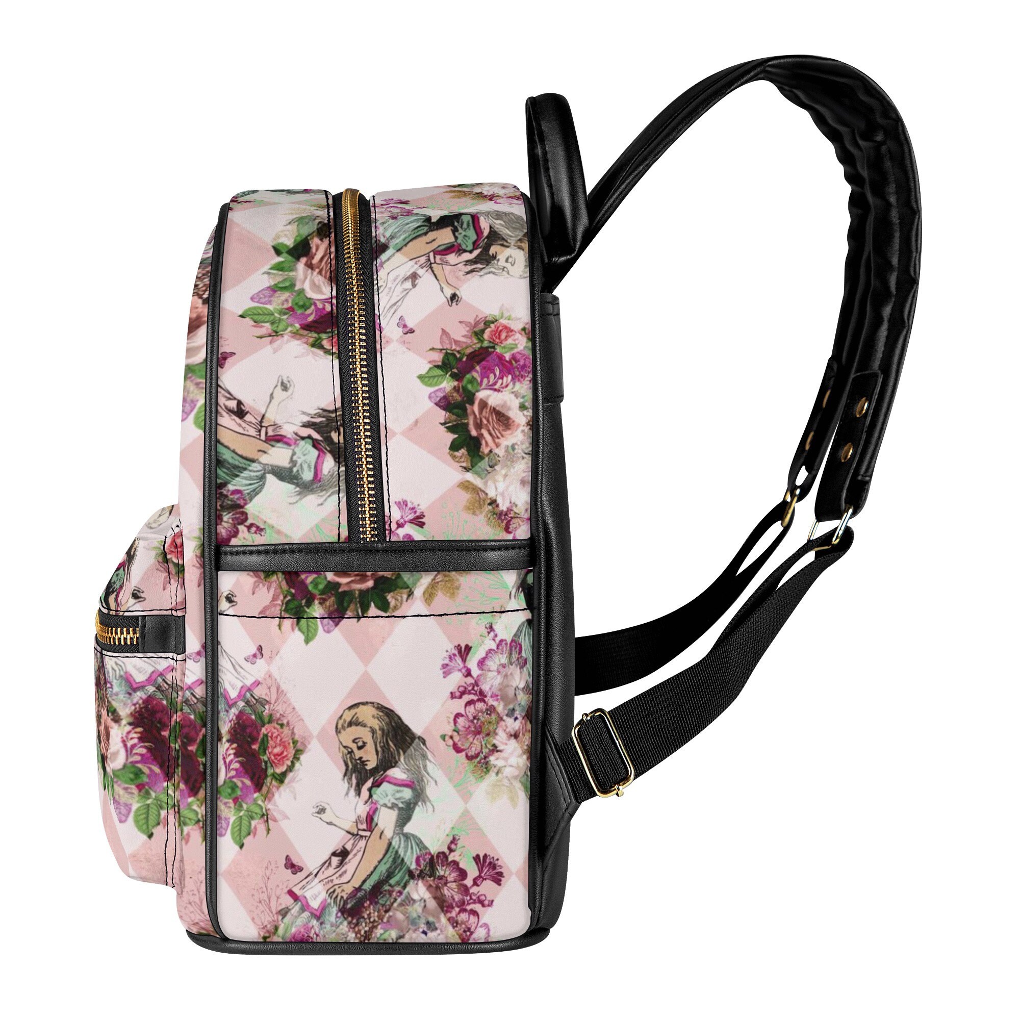 Alice in Wonderland Old Rose Pink and White Checkered Mini Backpack ...