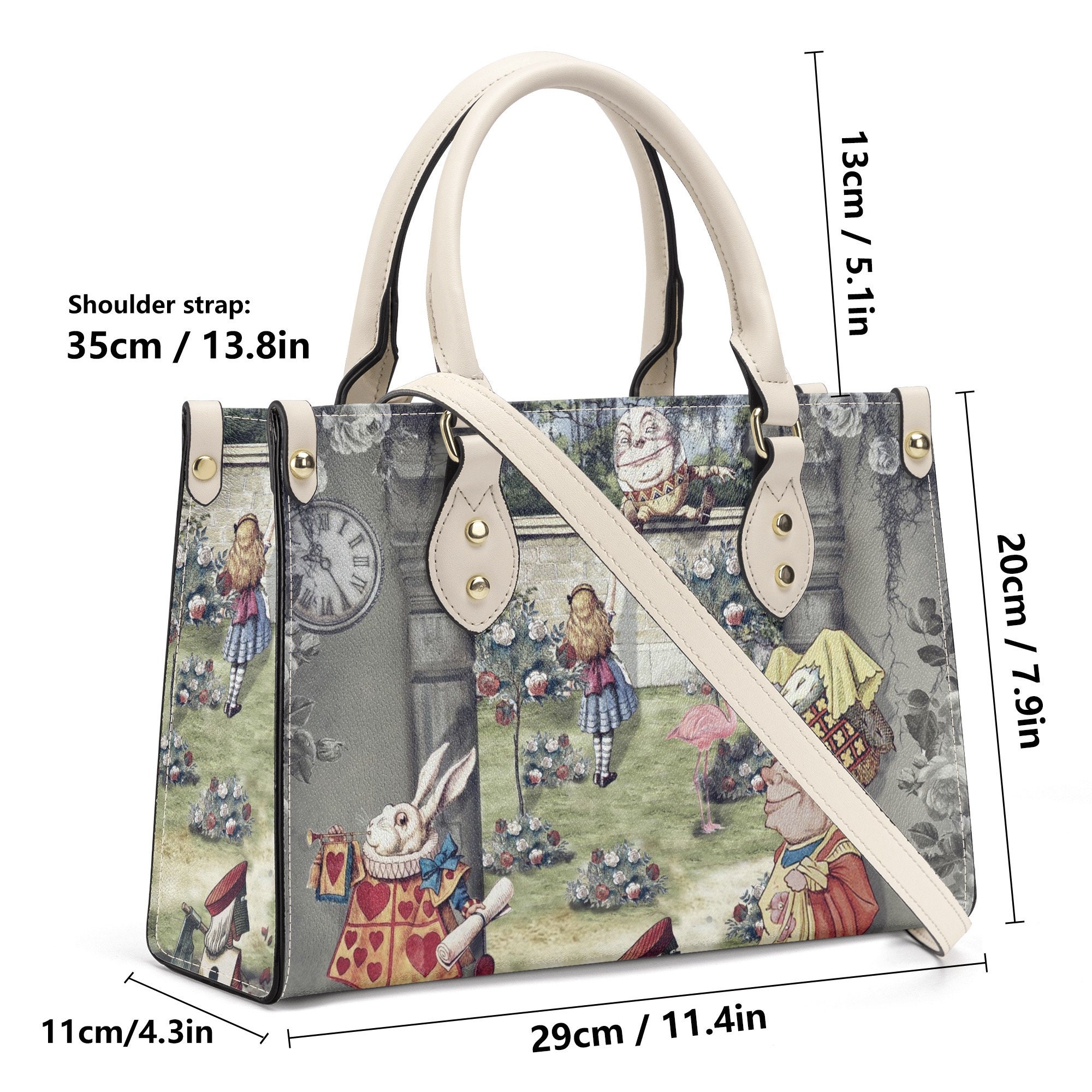 Alice in Wonderland Bag, Classic Alice Leather Tote Bag Through the ...