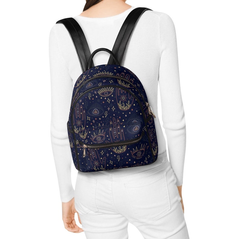 Witchy Mini Backpack, Goth Celestial Mini Bag, Evil Eye Knapsack ...