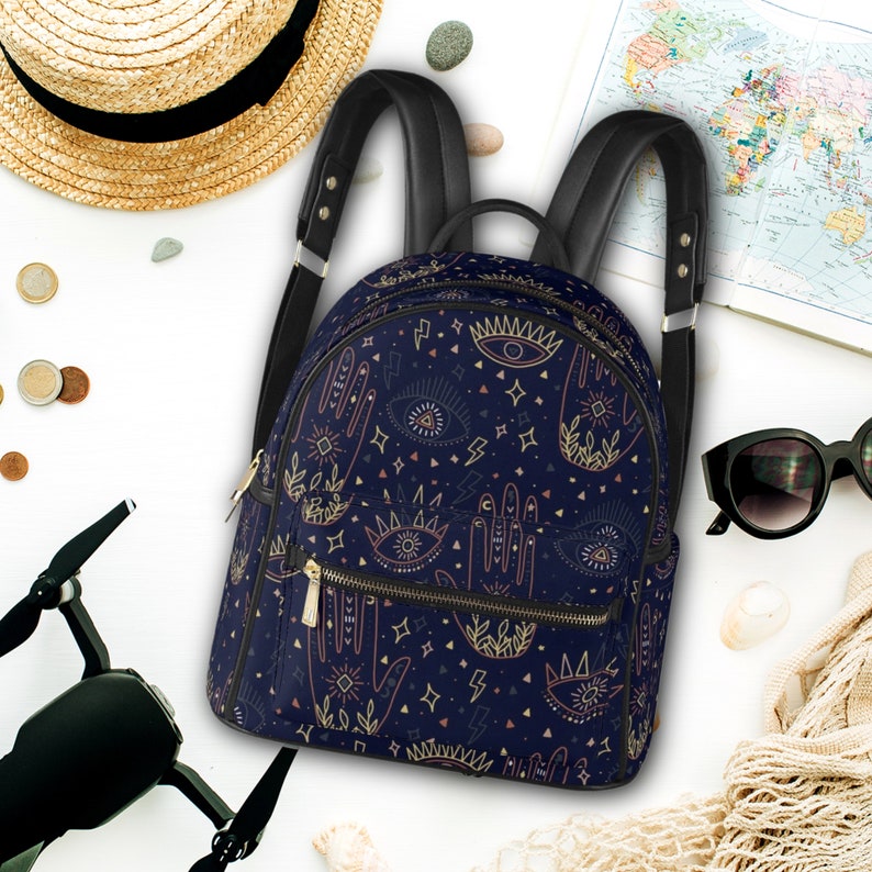 Witchy Mini Backpack, Goth Celestial Mini Bag, Evil Eye Knapsack ...