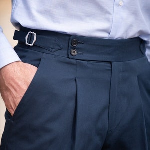 Men Trouser Gurkha Pant Slim Fit Ankle Length Custom Made Buckle Men ...