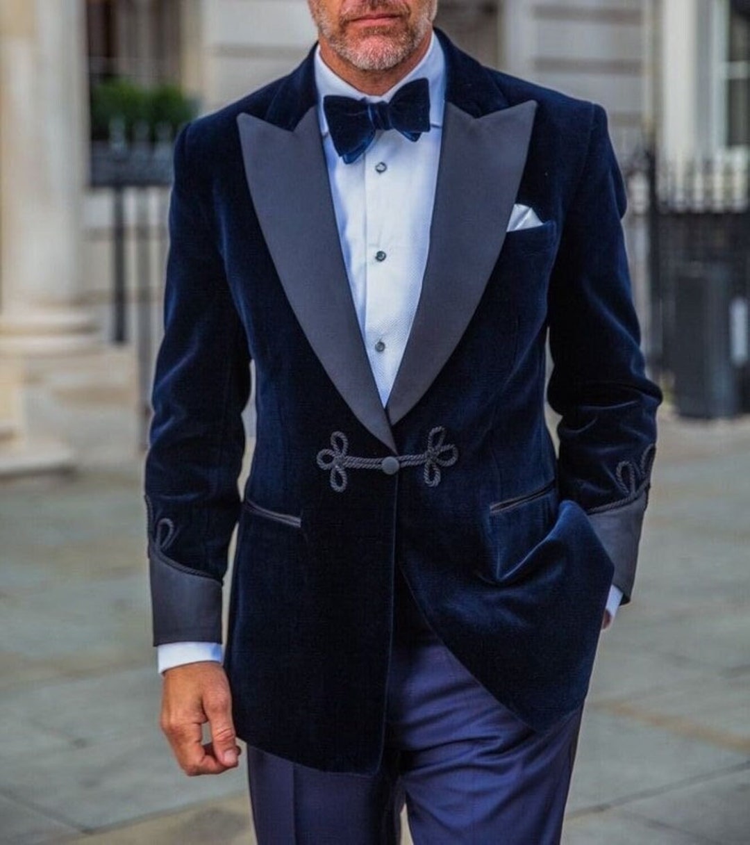 Men's Smoking Jackets Blue Velvet Smoking Jacket Host - Etsy