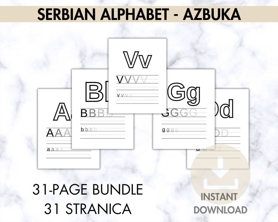 SERBIAN ALPHABET Srpska Azbuka - Etsy