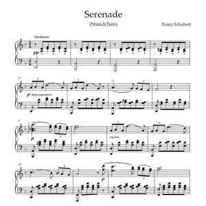 Franz Schubert – Serenade (ständchen) – Piano Sheet Music (digital ...