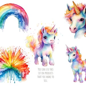 Rainbow Unicorn Clipart. Nursery Clipart. Magic Clipart, Kid Clipart ...