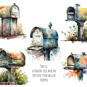 Mailbox Clipart. Mail Clipart. Vintage Clipart, Retro Clip Art, Boho ...