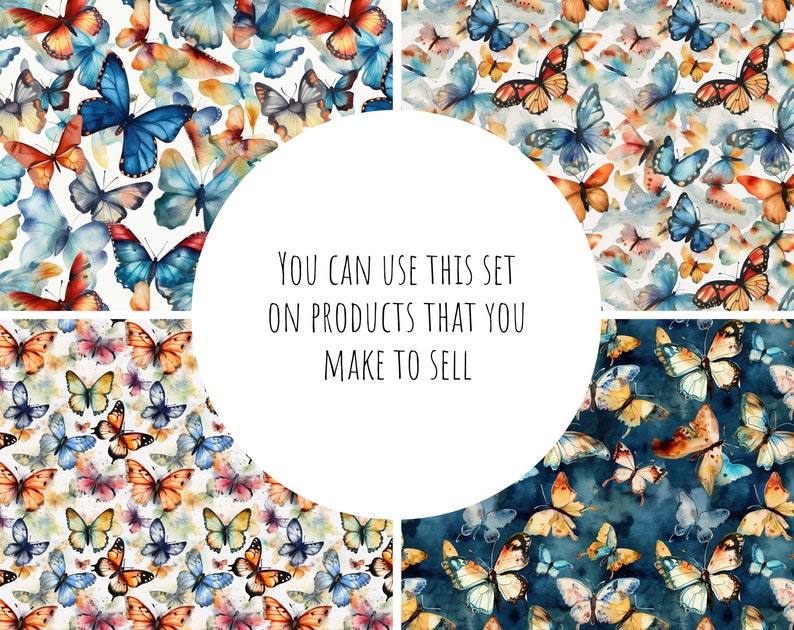 Butterfly Digital Paper Seamless Pattern Flower Pattern. - Etsy