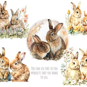 Bunnies Clipart. Bunny Bundle. Spring Clipart, Rabbit Clip Art, Boho ...