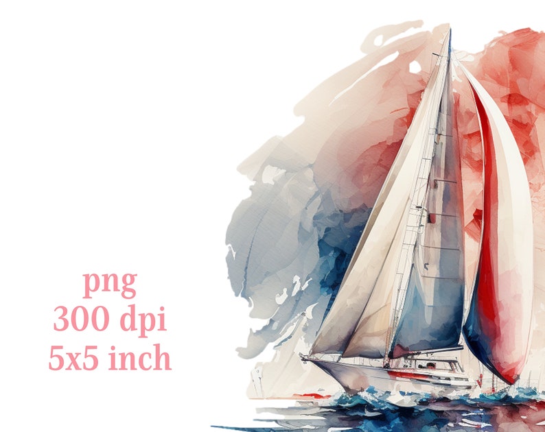 Sailing Yacht Clipart. Sea Clipart Ocean Clip Art PNG. - Etsy