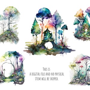 Fairy Forest Clipart, Png. Digital Watercolor. Free Commercial Use ...