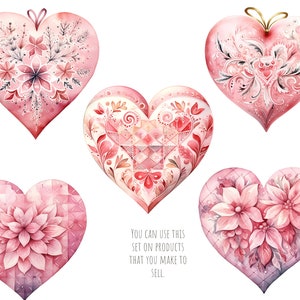 Pink Heart Clipart. Valentines Clipart, Love Clip Art, Wedding PNG ...