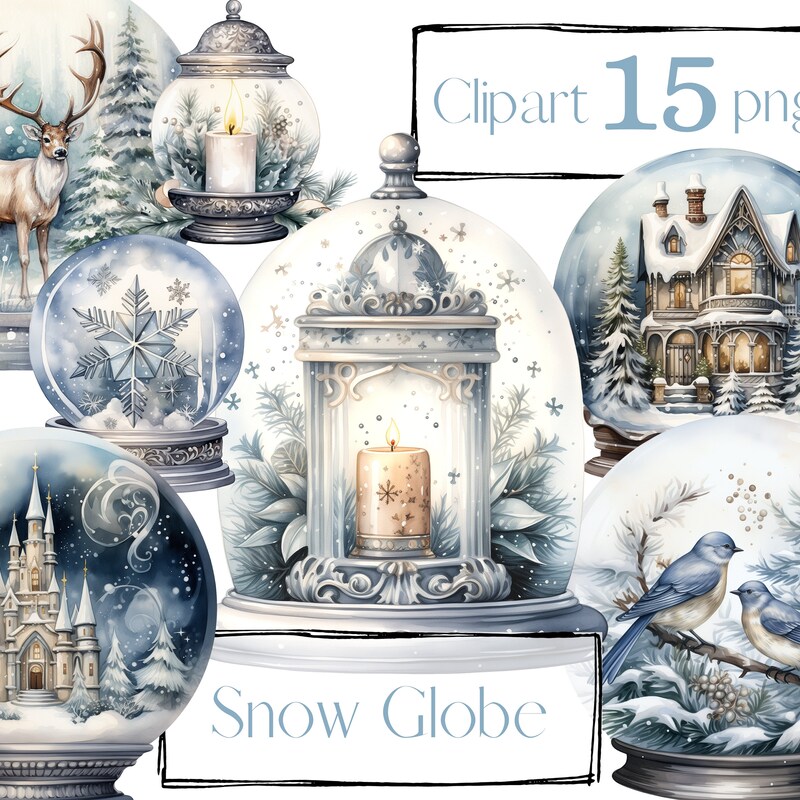 Snow Globes Clipart - Etsy