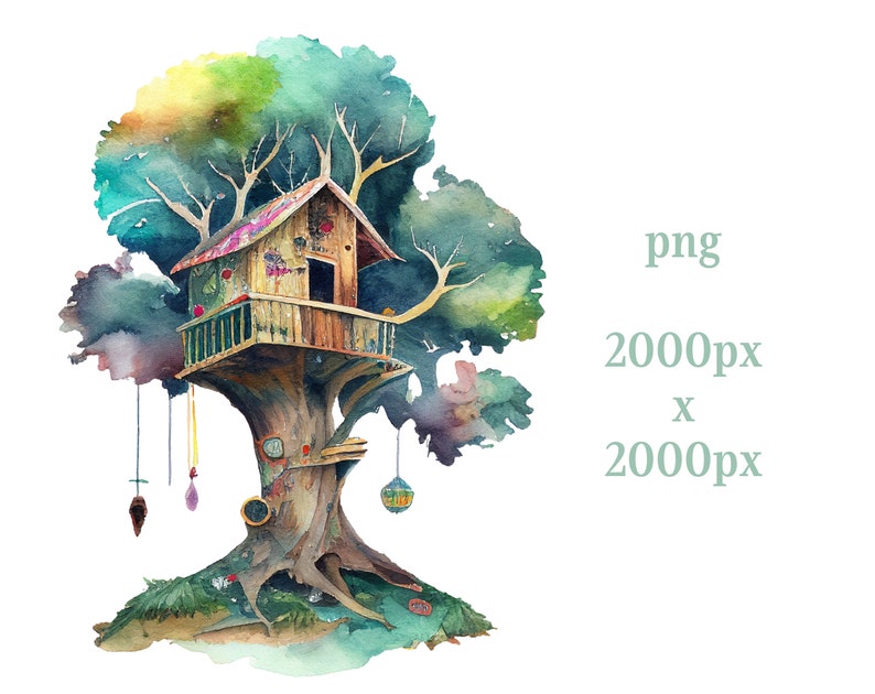 Treehouse Clipart Tree House Clip Art Png. Digital - Etsy