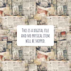 Old Newspaper Digital Paper, Seamless Pattern. Vintage Clipart, Retro ...
