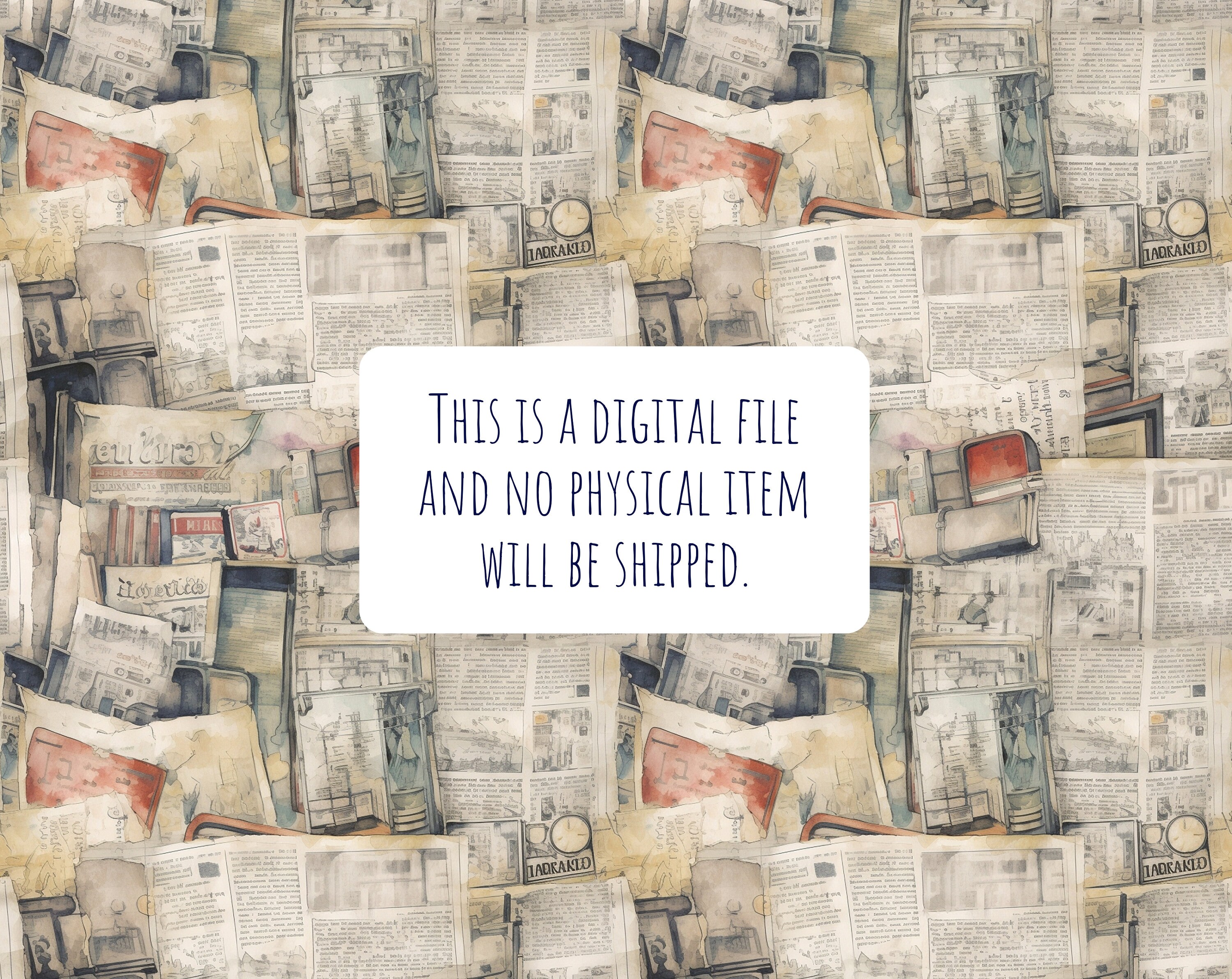 Old Newspaper Digital Paper Seamless Pattern. Vintage - Etsy