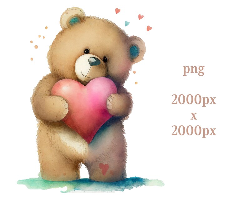 Valentines Day Love Bears Clipart Valentine Png Love Bears - Etsy
