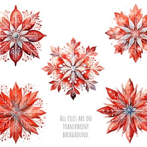 Red Snowflakes Clipart, Snow Clipart, Winter Clipart, Christmas ...