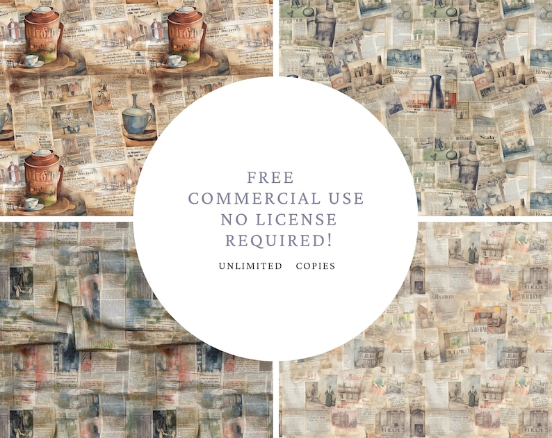 Old Newspaper Digital Paper Seamless Pattern. Vintage - Etsy