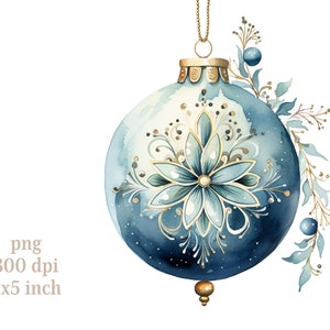 Blue Christmas Balls Clipart. Christmas Decoration Clipart. Christmas ...